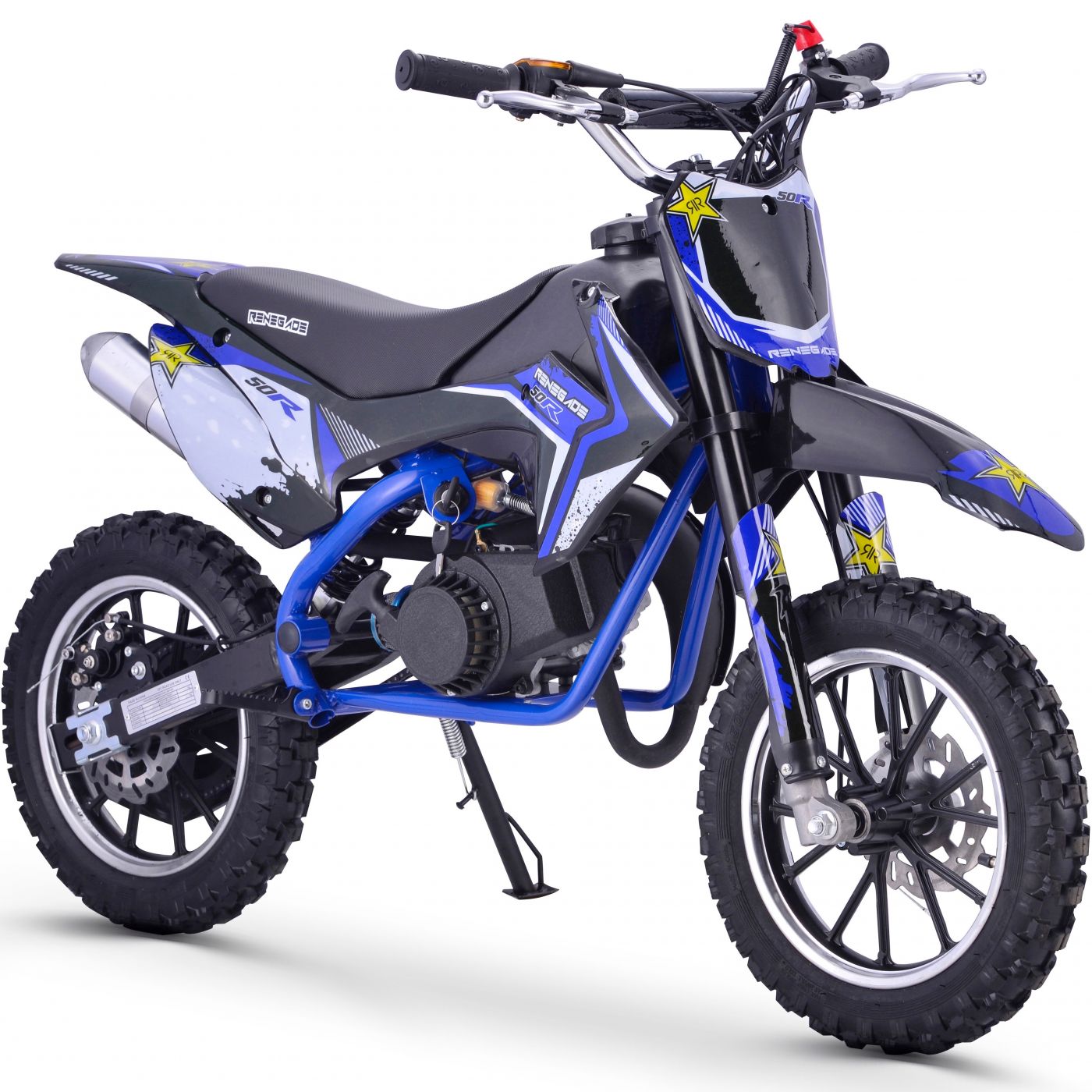 Blue 2 Stroke 50cc Compact Dirt Bike Motorbike With Restrictor Kids Blue 2 Stroke 50cc Compact Dirt Bike Motorbike With Restrictor Kids